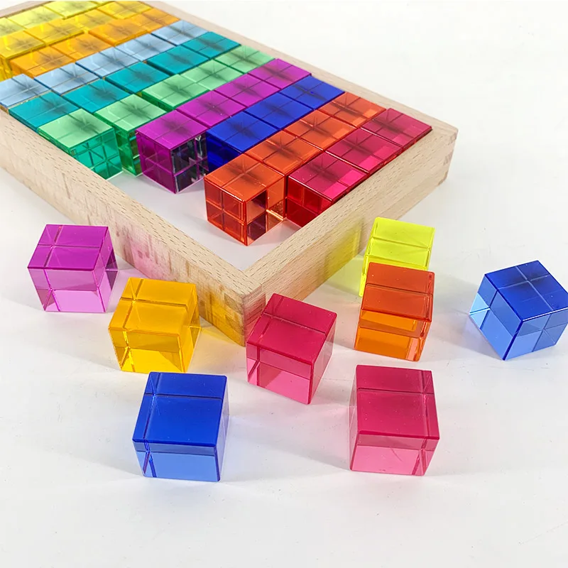 Wholesale Rainbow Translucent Acrylic Cuboid Blocks Acrylic Building ...