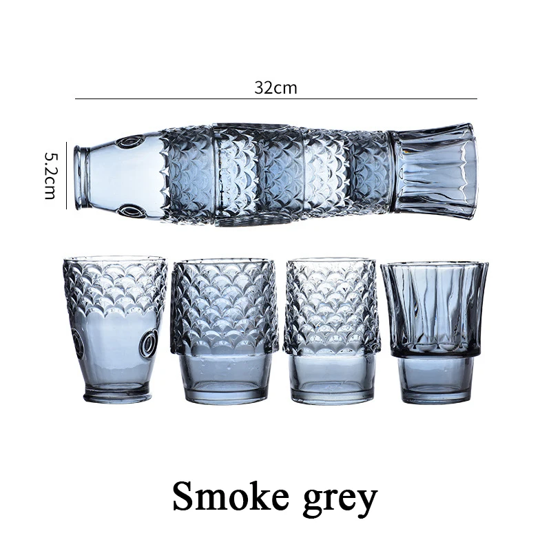 4pcs/set Creative Fish Cup Fish Shaped Glass Stackable Fish Shaped ...