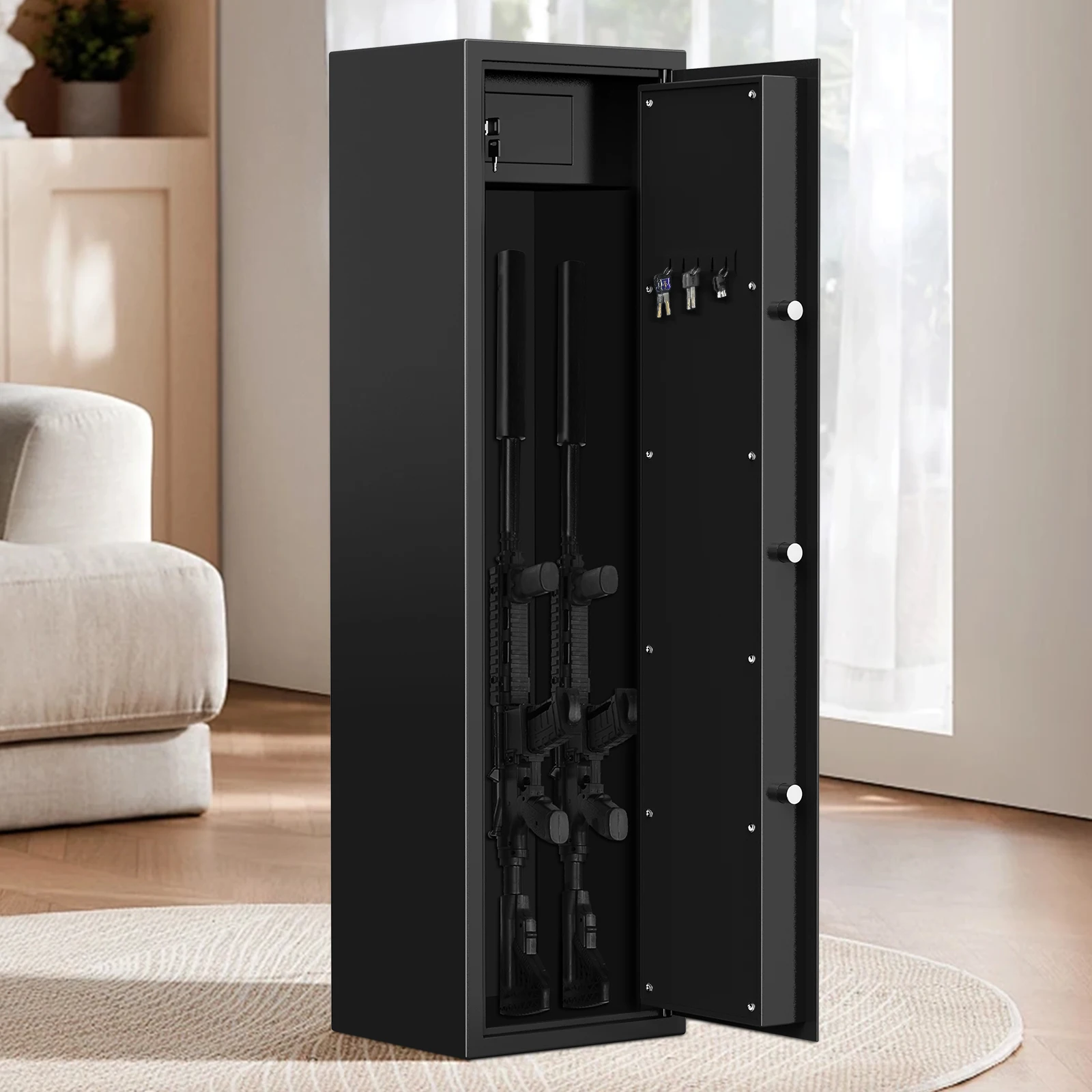 Alibaba.com: Weichi Wall Mounted Gun Safe Box with Steel Mechanical Lock, Metal Long Gun Rack ...