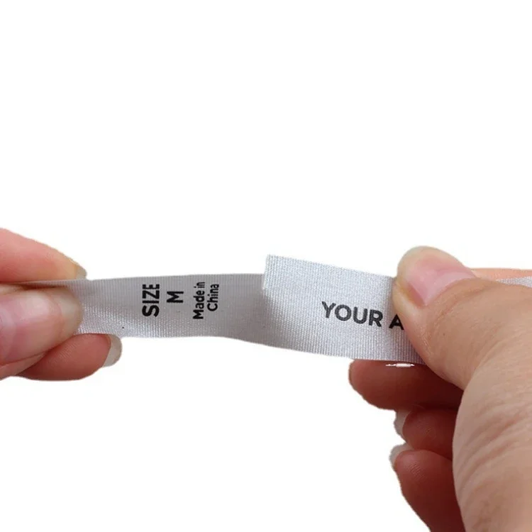 Customizable Tearaway Acetate Taffeta Labels - Pearly Lustre