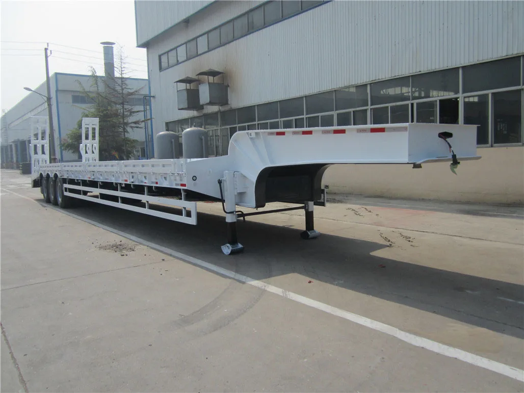 Customizable Low Bed Semitrailer 3 Axles 40 Feet Flat Bed Semitrailer ...