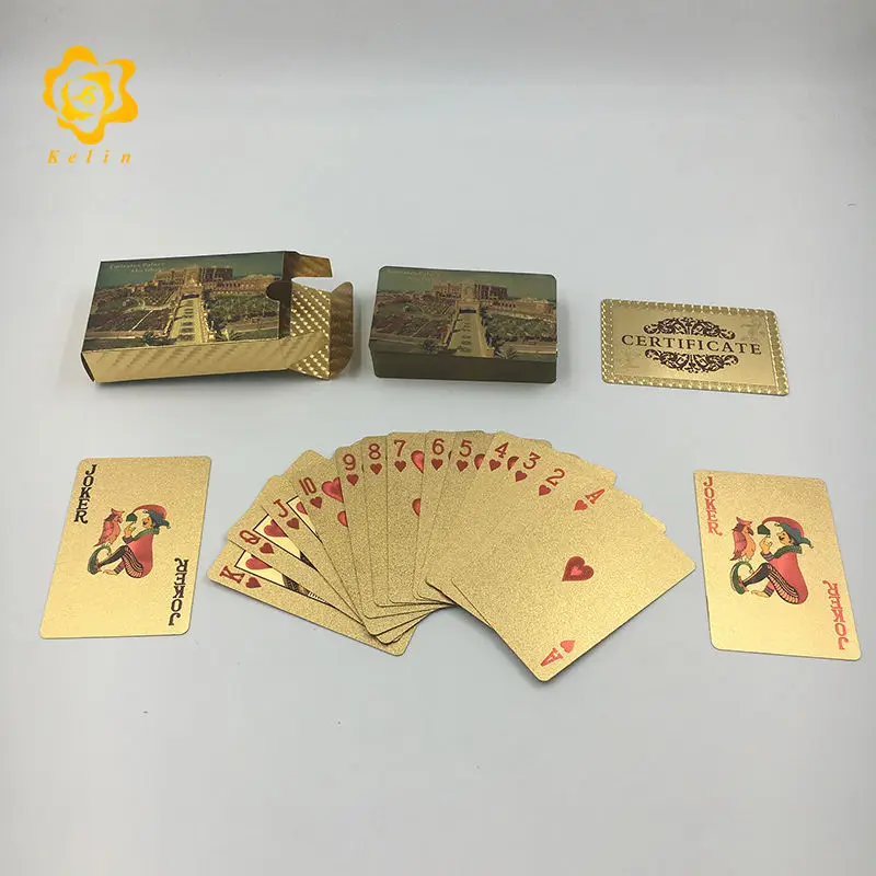 New Collection Custom Dubai Plastic Gold Foil Poker Game Playing Cards ...