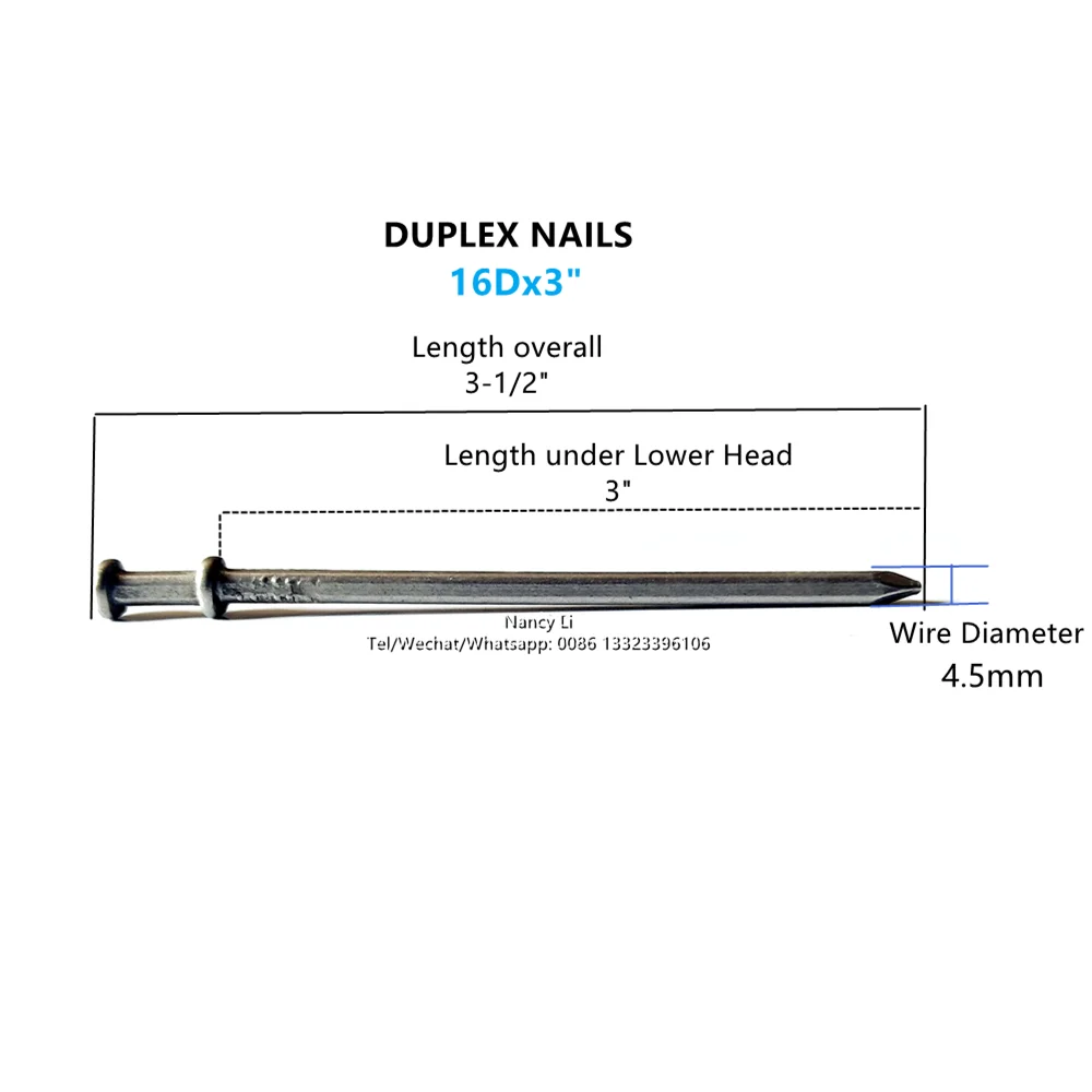 17x27 Bright Duplex Nails Galvanized Scaffolding Nails Polished Double ...