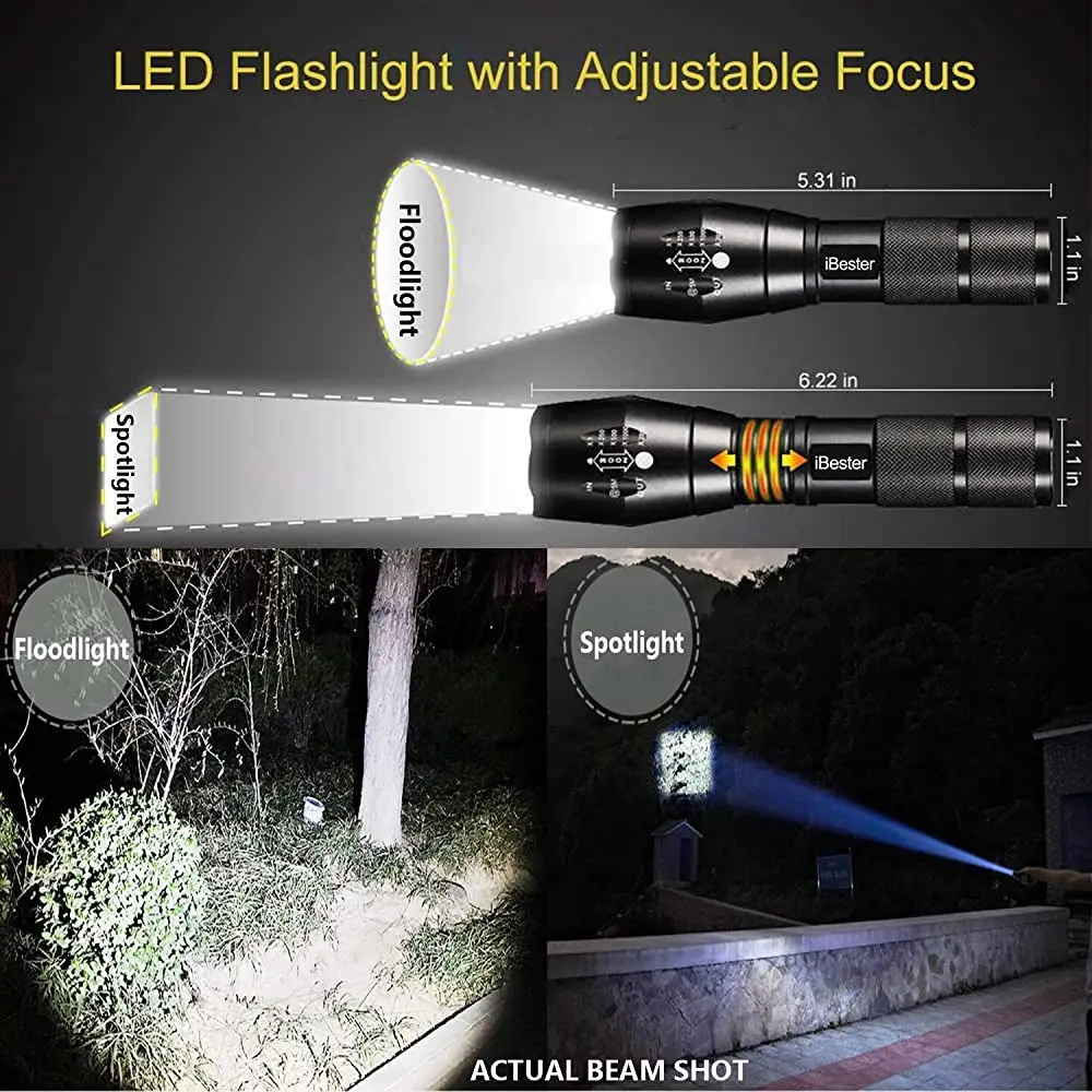 Outdoor Waterproof Flash Torch Light High Power Mini T6 Led Zoomable ...