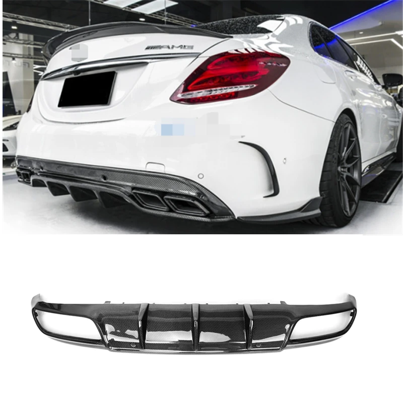 Carbon Fiber Rear Lip Diffuser Spoiler For Mercedes Benz C Class W205 ...