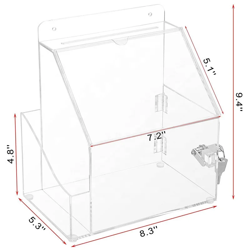 Transparent Charity Donation Boxes Acrylic Suggestion Ballot Box with ...