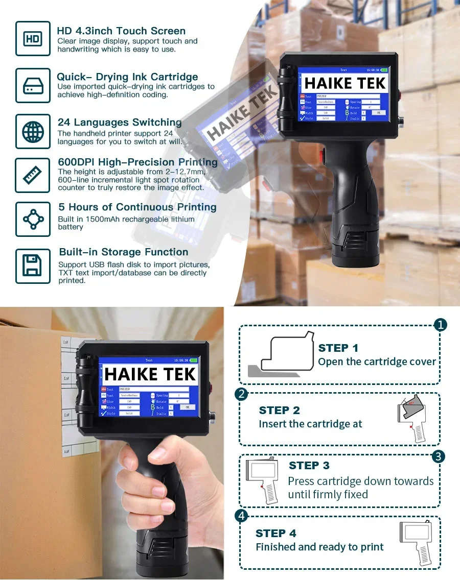 System Mini Batch Code Portable Handheld TIJ Inkjet Printing Machine ...