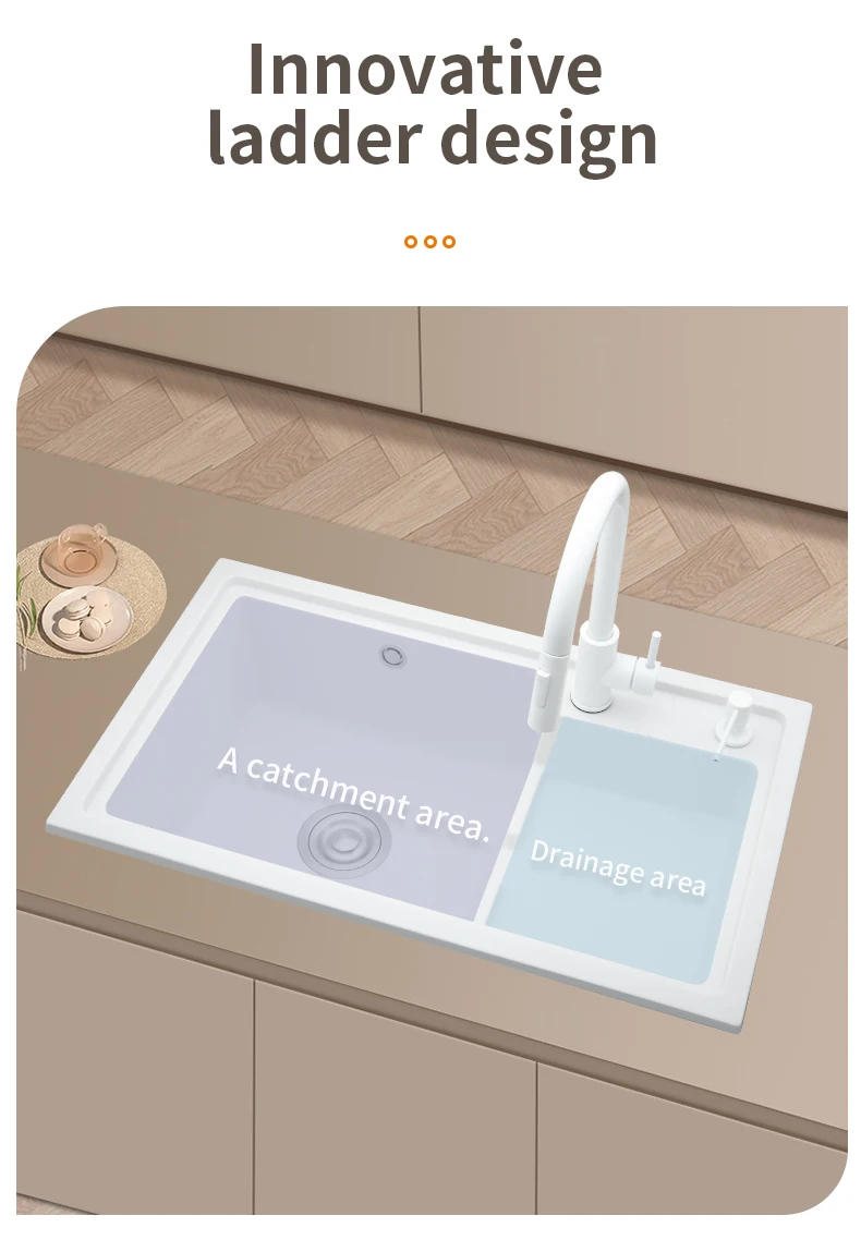 Quartz Stone Sink Large Single Trough Granite Washing Basin Stepped ...