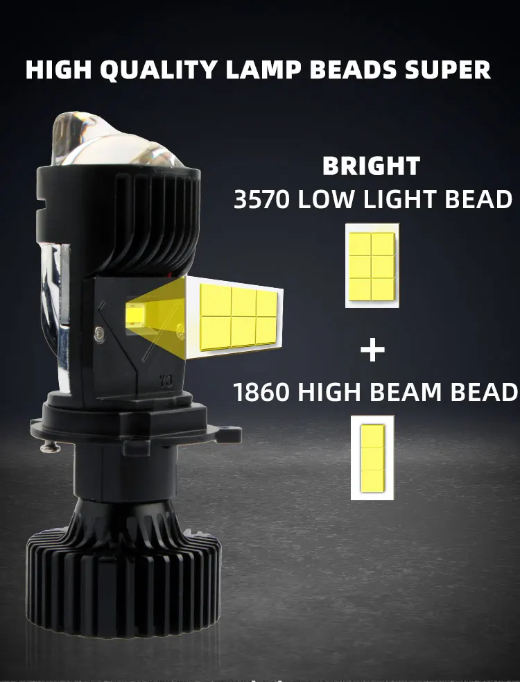 2023 Car Led Projector Y3 Y4 Y7 Led Headlight Super Bright Projector Mini H4 Led Laser Headlight ...