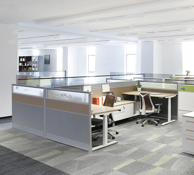 Made in China Latest Office Table Designs Partition Office 4 Seater ...