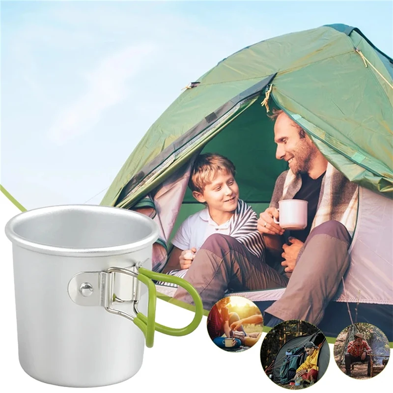 150ML Mini Aluminum Camping Mug with Foldable Handle Durable Outdoor ...