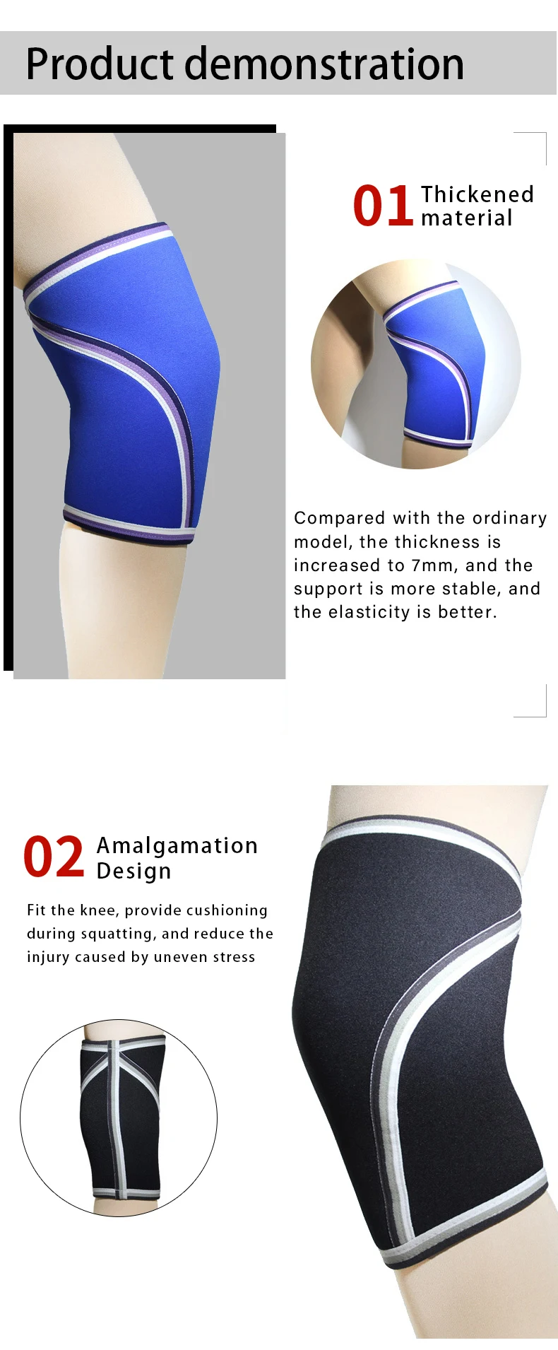 Custom Knee Guards Sports Weightlifting Powerlifting Neoprene Knee Pads ...