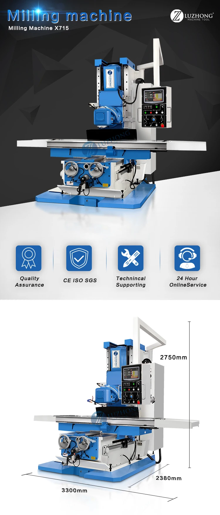 Universal Bed Type Milling Machine X715 - Heavy Duty