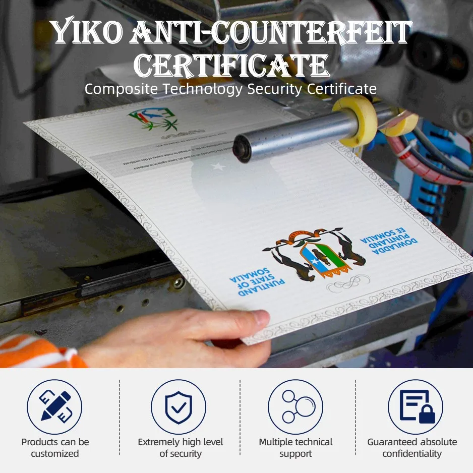 Yutai Custom Paper Bronzing Certificate,Security Parchment Paper,Kraft ...