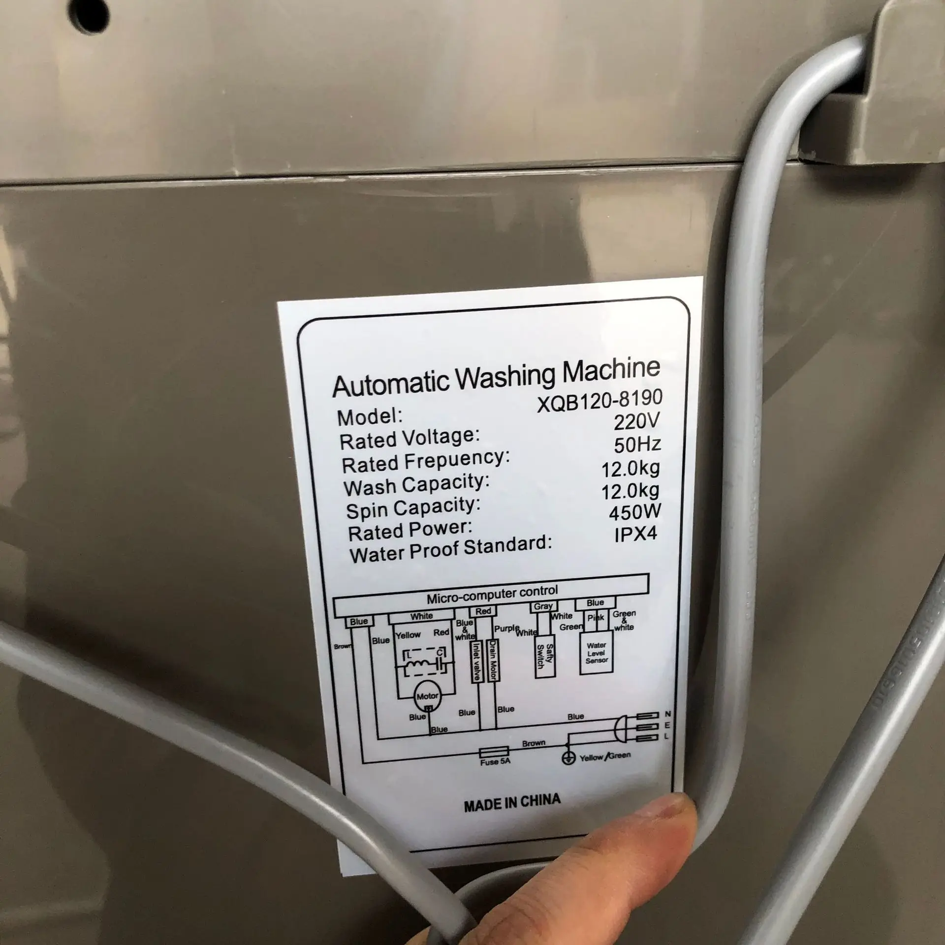 Automatic 12kg Wave Wheel Washing Machine Single Cylinder Stainless ...