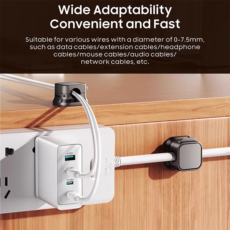 6 Pack Magnetic Cable Clips - Efficient Cable Management