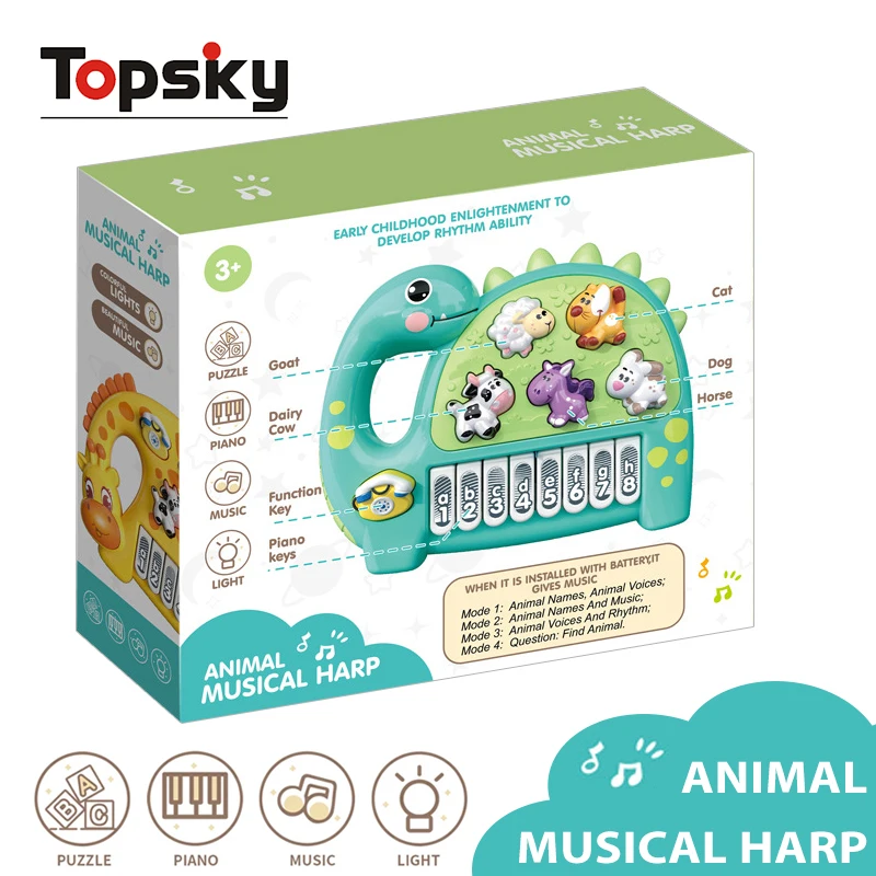 Cartoon Educational Dinosaur Piano Keyboard Musical Instruments Toys ...