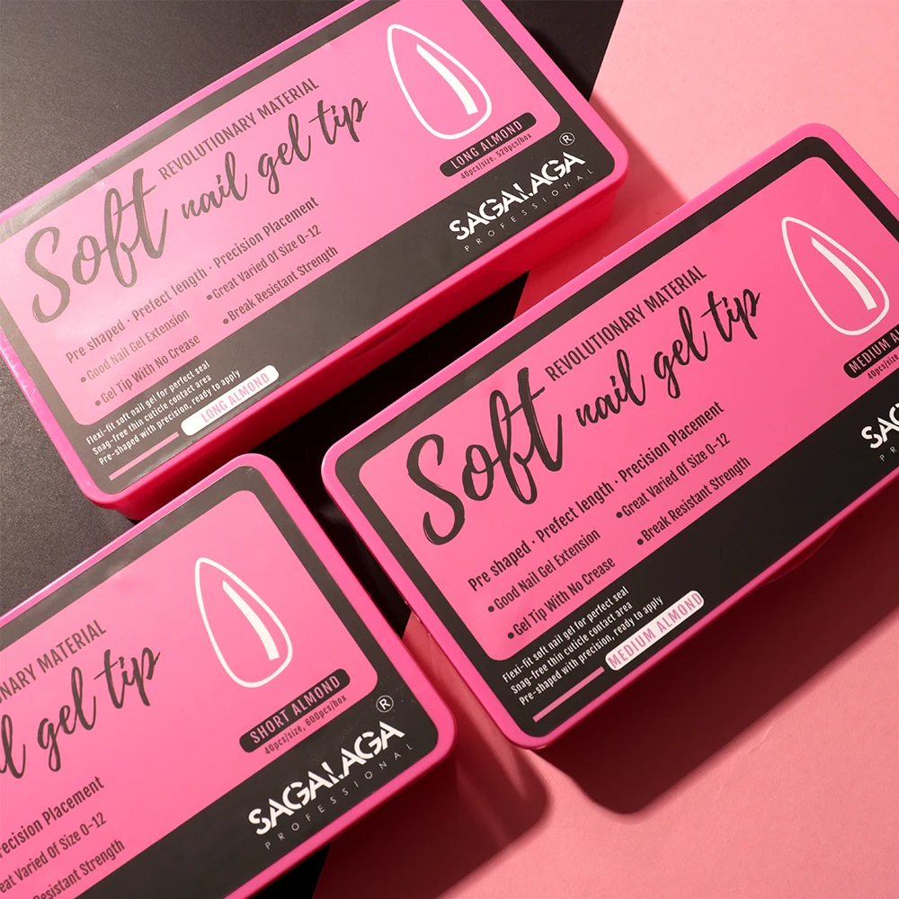 Transparent Long C Curve X Press On Gel Nails Tips 500pcs Traceless ...