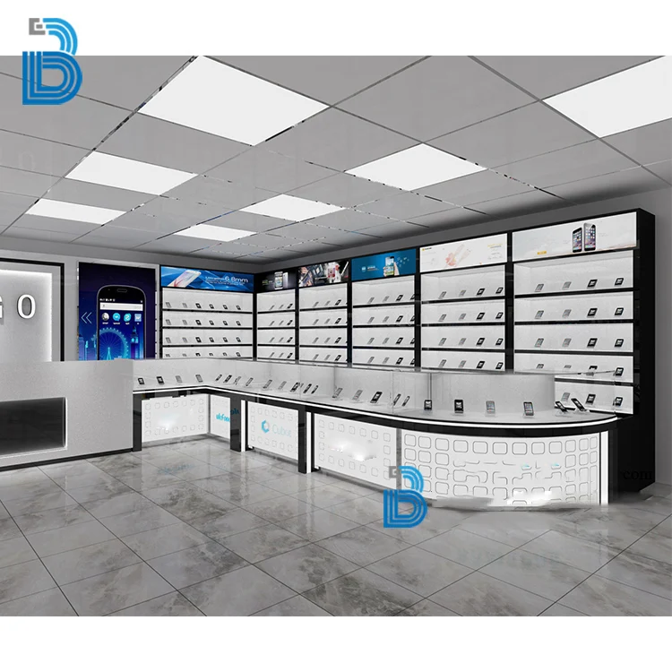Small Mobile Shop Interior Design - Phone Display Showcase
