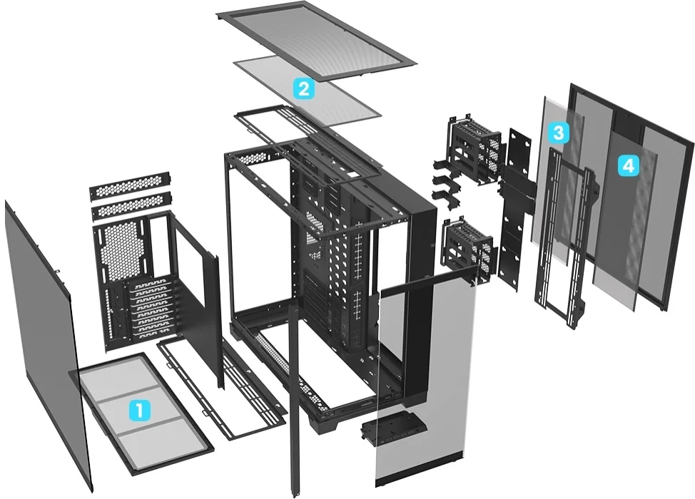 New Full Tower Computer Case LIAN LI O11 Dynamic EVO XL WHITE PC Gaming ...