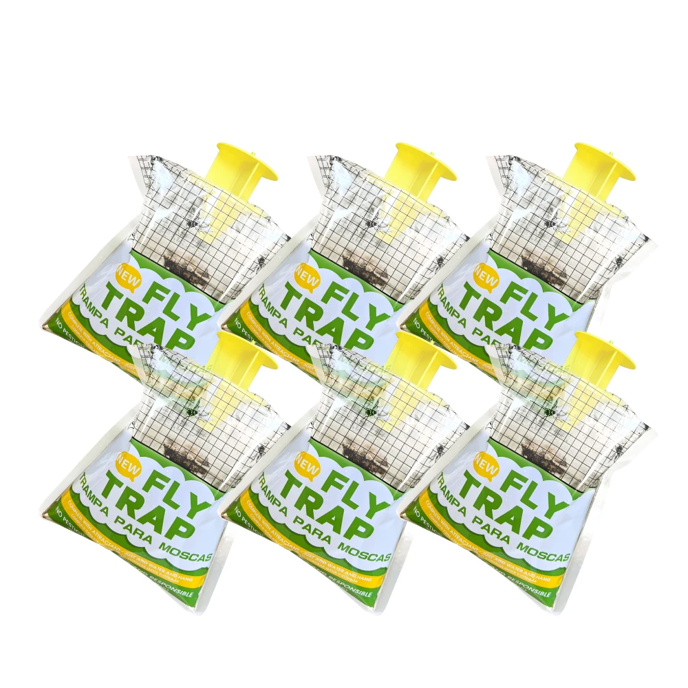 Outdoor Disposable Hanging Fly Traps with Bait Catches Flyes Everywhere ...
