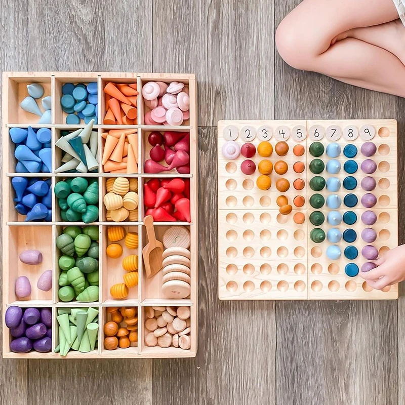 Solid Colorful Custom Arch Baby Montessori Game Educational Stone ...