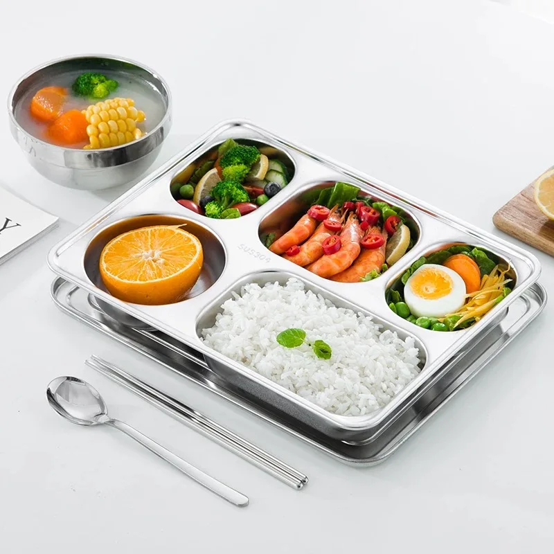 School Canteen 5 Compartment Divided Stainless Steel 201/304 Mess Hall ...