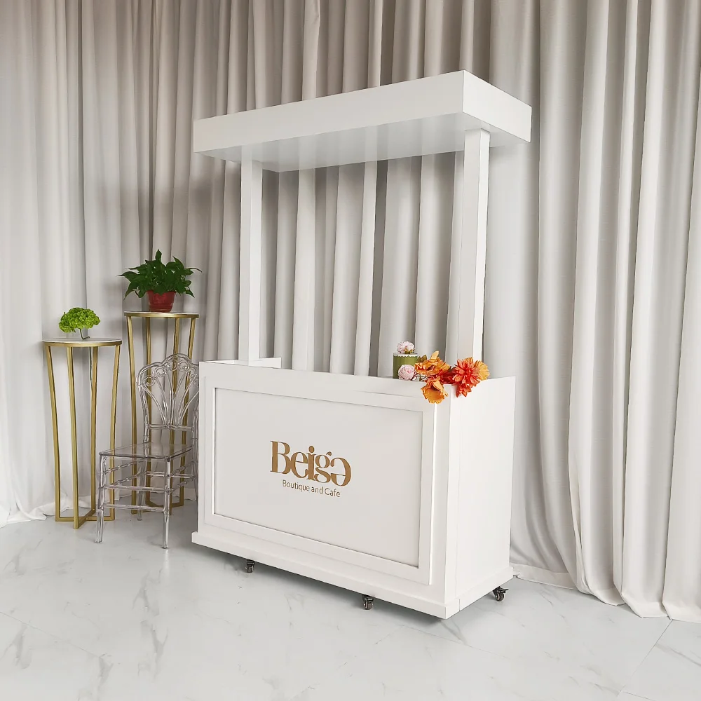 Custom Design Foldable Wooden Cart Decoration with LED Light