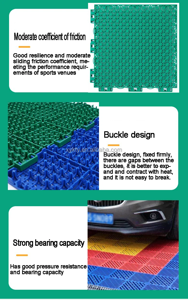 Sports Flooring System Tiles Removable Floor PP Modular Suspended ...