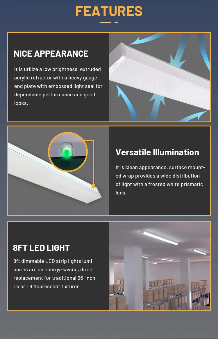 Brandon Modern Linear Led Batten Light Steel Can Be Customized As ...