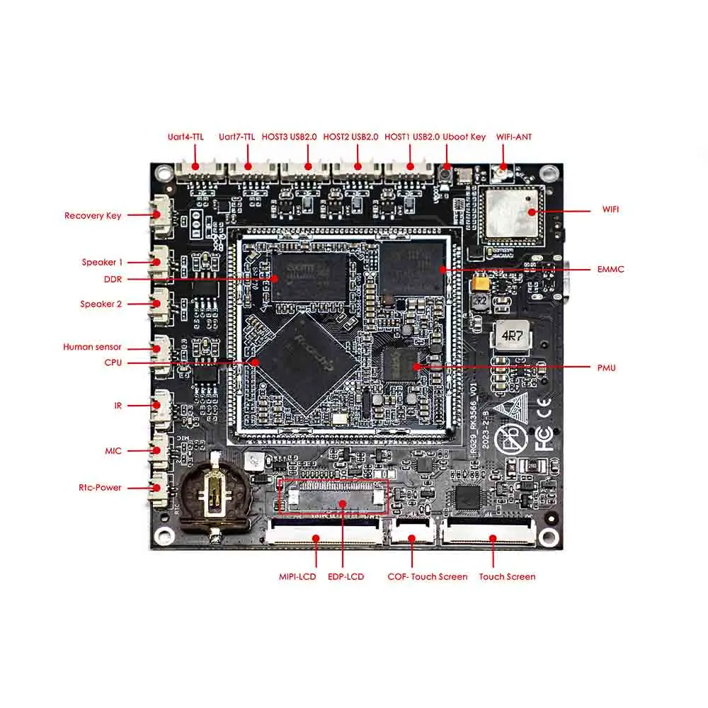 Rockchip RK3566 Arm 4K Vbyone Board for POS System Android11/12, Ubuntu, Debian, Yocto Linux+QT ...
