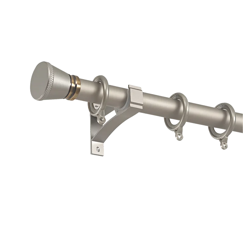 Double Single Aluminum With Connector Curve Curtain Rod Metal Hook ...