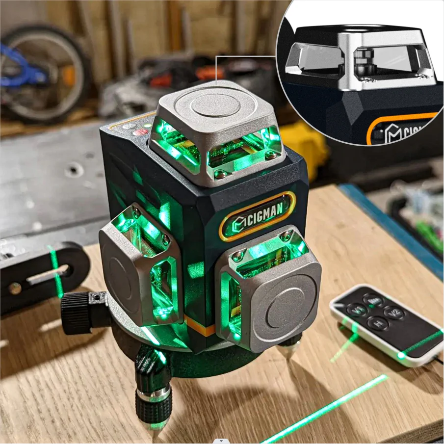 Cigman Factory Laser Level 12 Lines 3d Self-leveling 360 Rotary Laser Levels Outdoor Indoor Mode ...