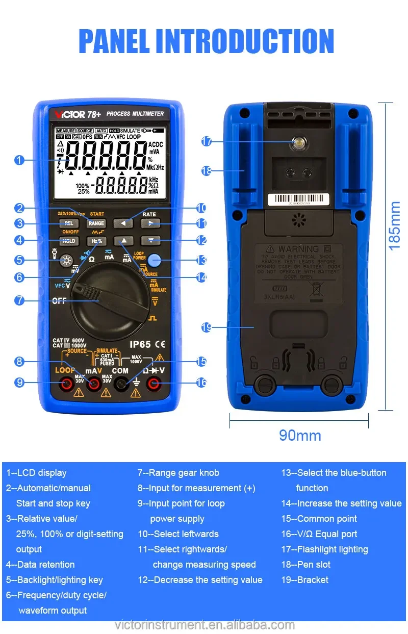 VICTOR 78+ RTS Digital Process Multimeter - 6000 Counts