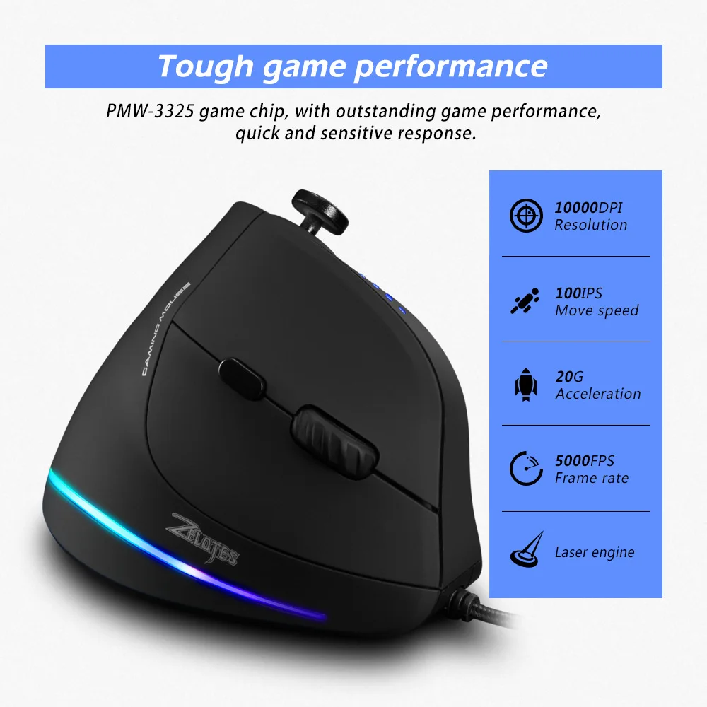 Vertical Gaming Mouse Wired Rgb Ergonomic Mouse Usb Joystick ...