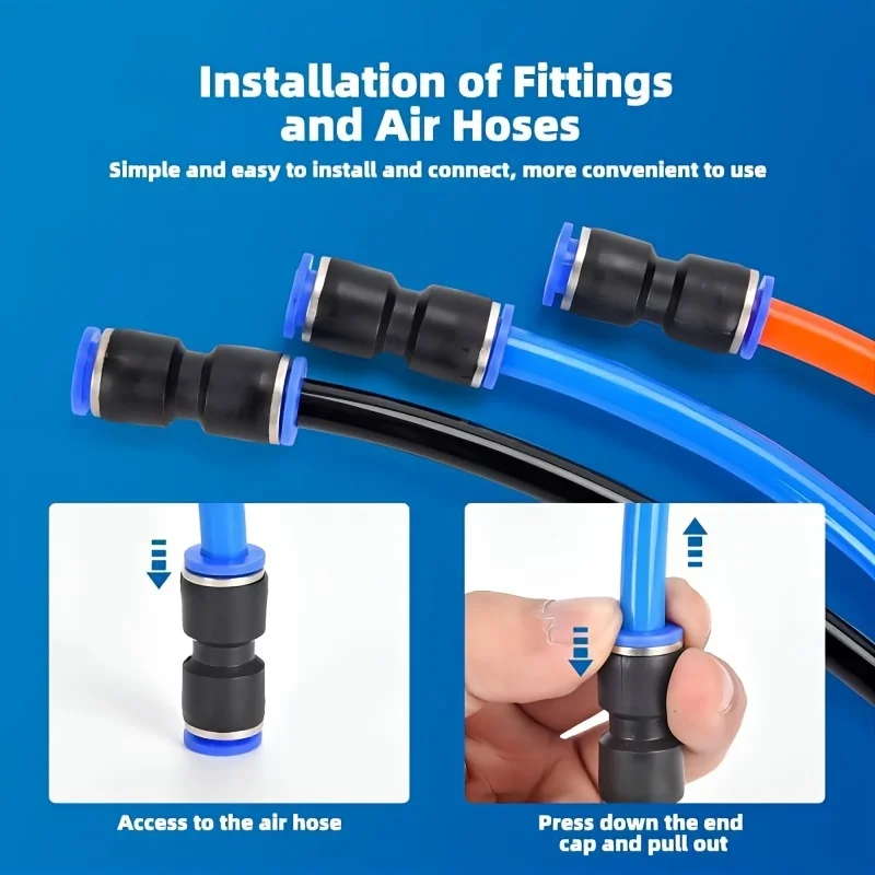 60pcs/box Quick Connect Air Hose Fittings - Pneumatic Kit