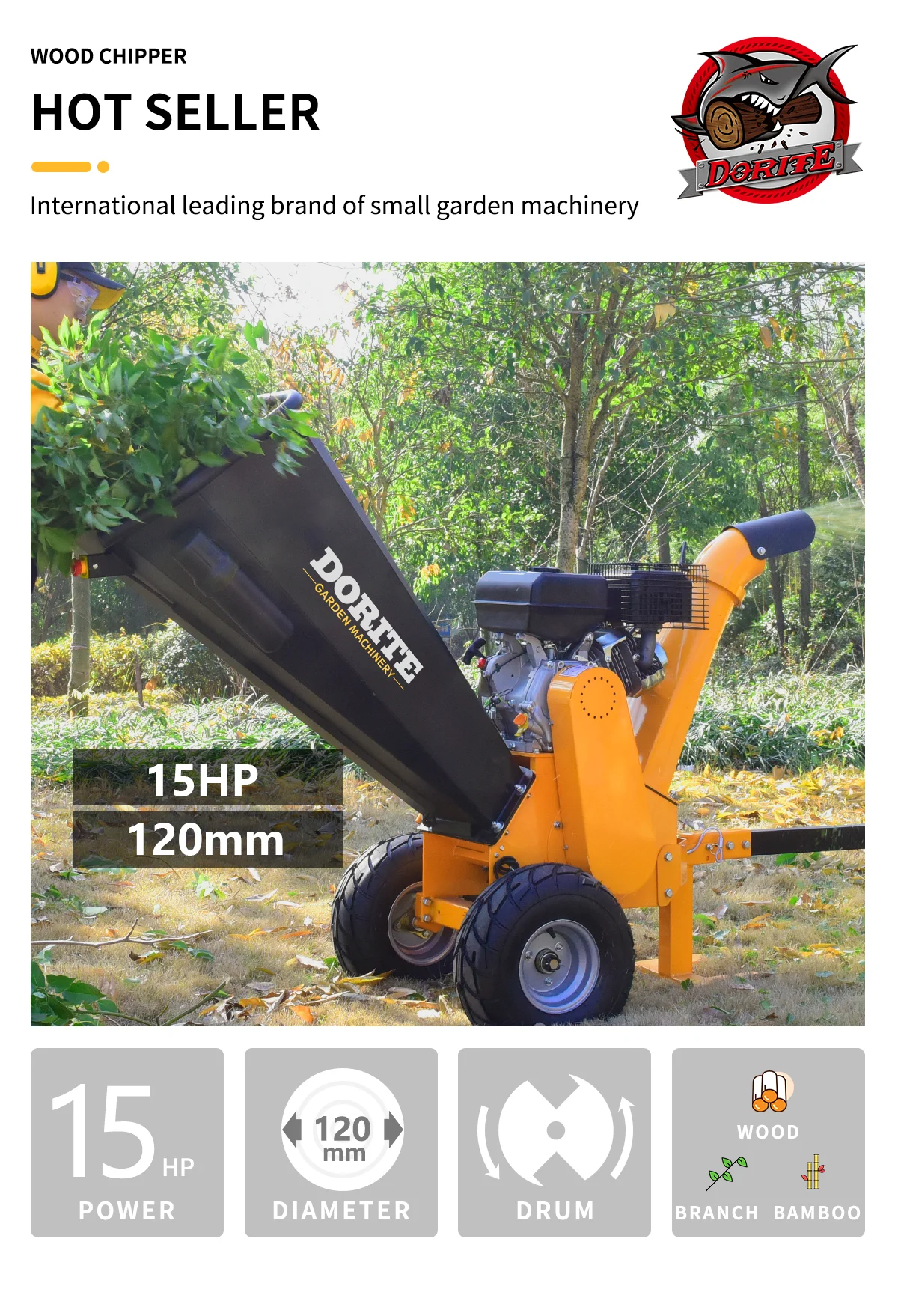 K-maxpower 5 Inch Wood Processing Machine - 15HP Chipper