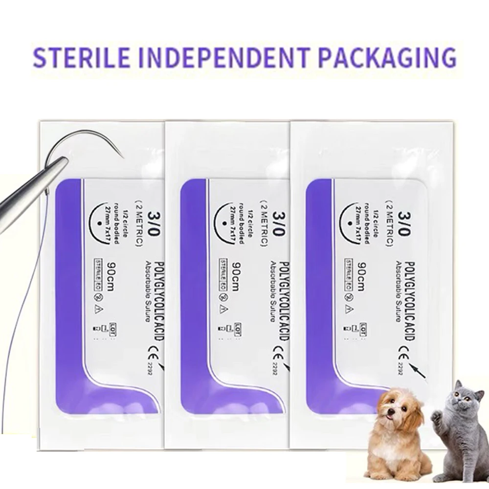 Veterinary Surgical Sutures Absorbable Polyester Sterile for Animal ...