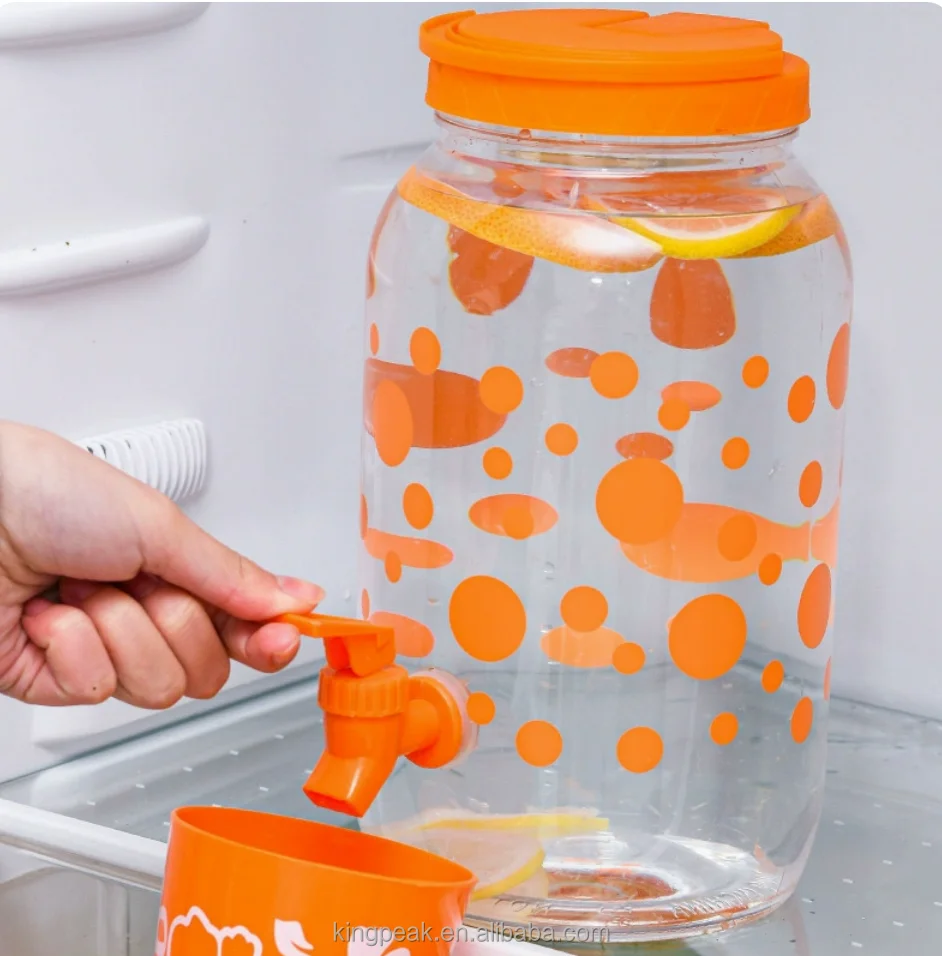 Kingpeak 1 Gallon Clear Plastic Drink Dispenser with Spigot