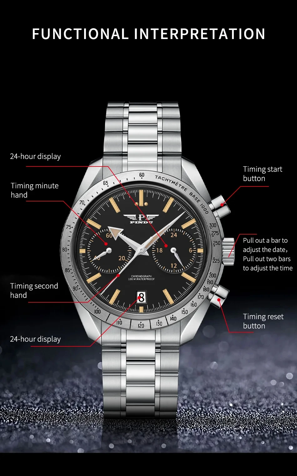 Pindu Oversea Design Luxury Classic Automatic Wristwatch Stainless ...