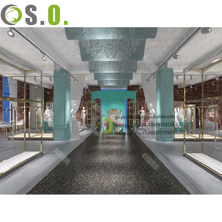 Fancy Shop Counter Design Brand Clothes Shop Display Counter Clothing ...
