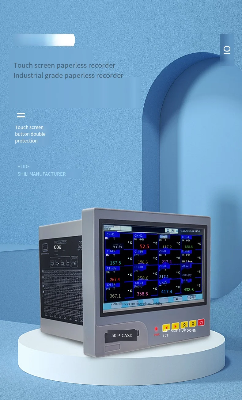 16 Channel Touch Screen Data Logger Temperature Humidity Paperless ...