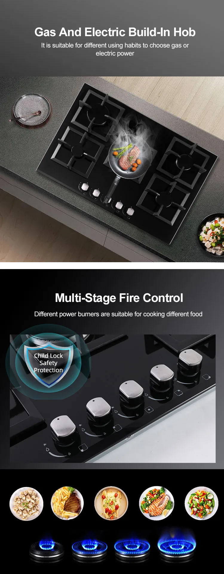 Best Sale Good Quality Single 5 Burner Ceramic Gas Cooker - Buy ...
