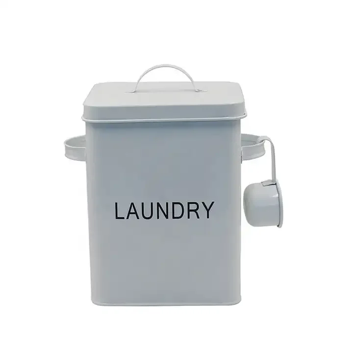 Modern White Farmhouse Laundry Room Laundry Detergent Powder Storage ...