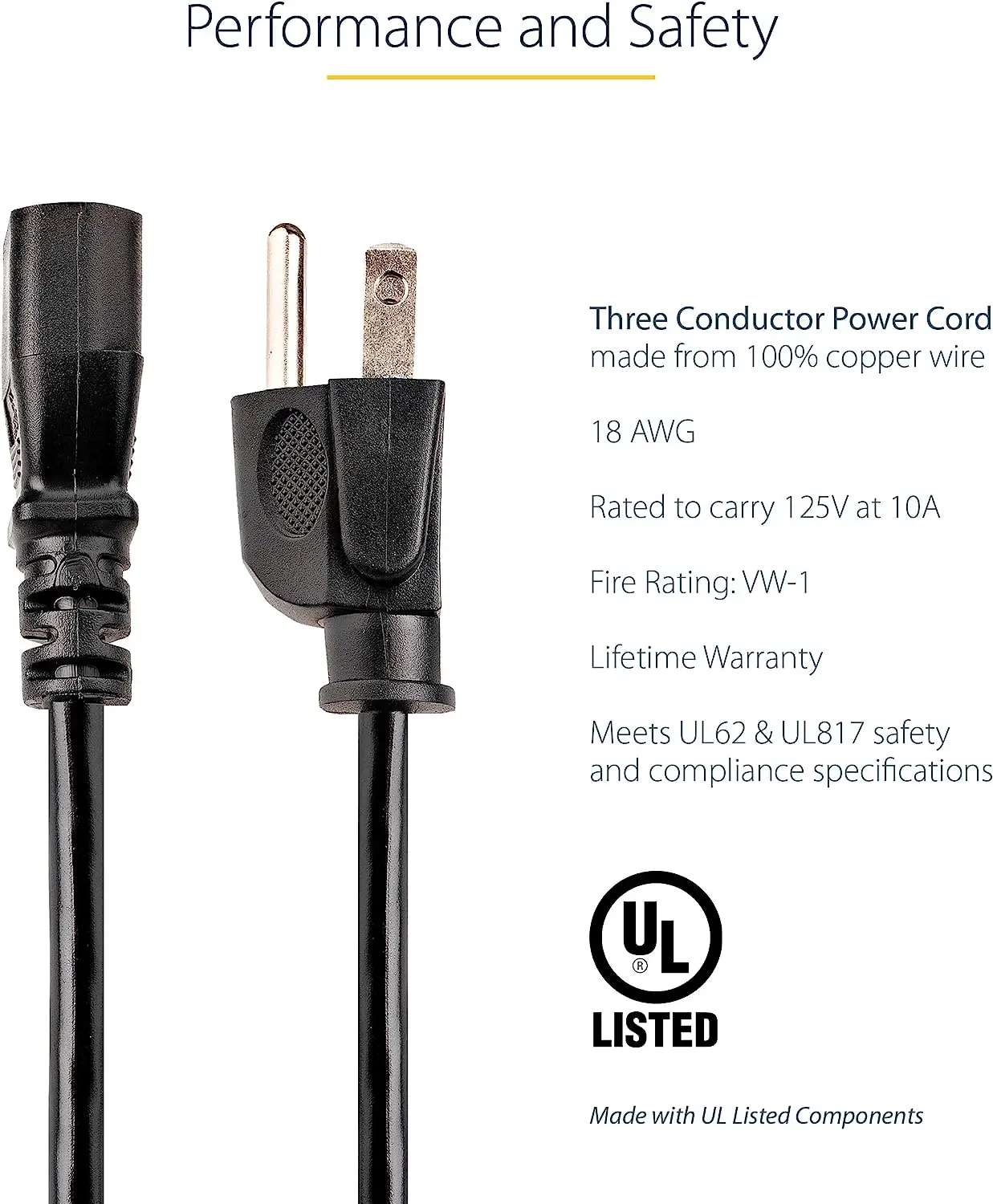 YILUN High Quality 220v USA Ac Power Cord 3 Pin Plug Pc Projector ...