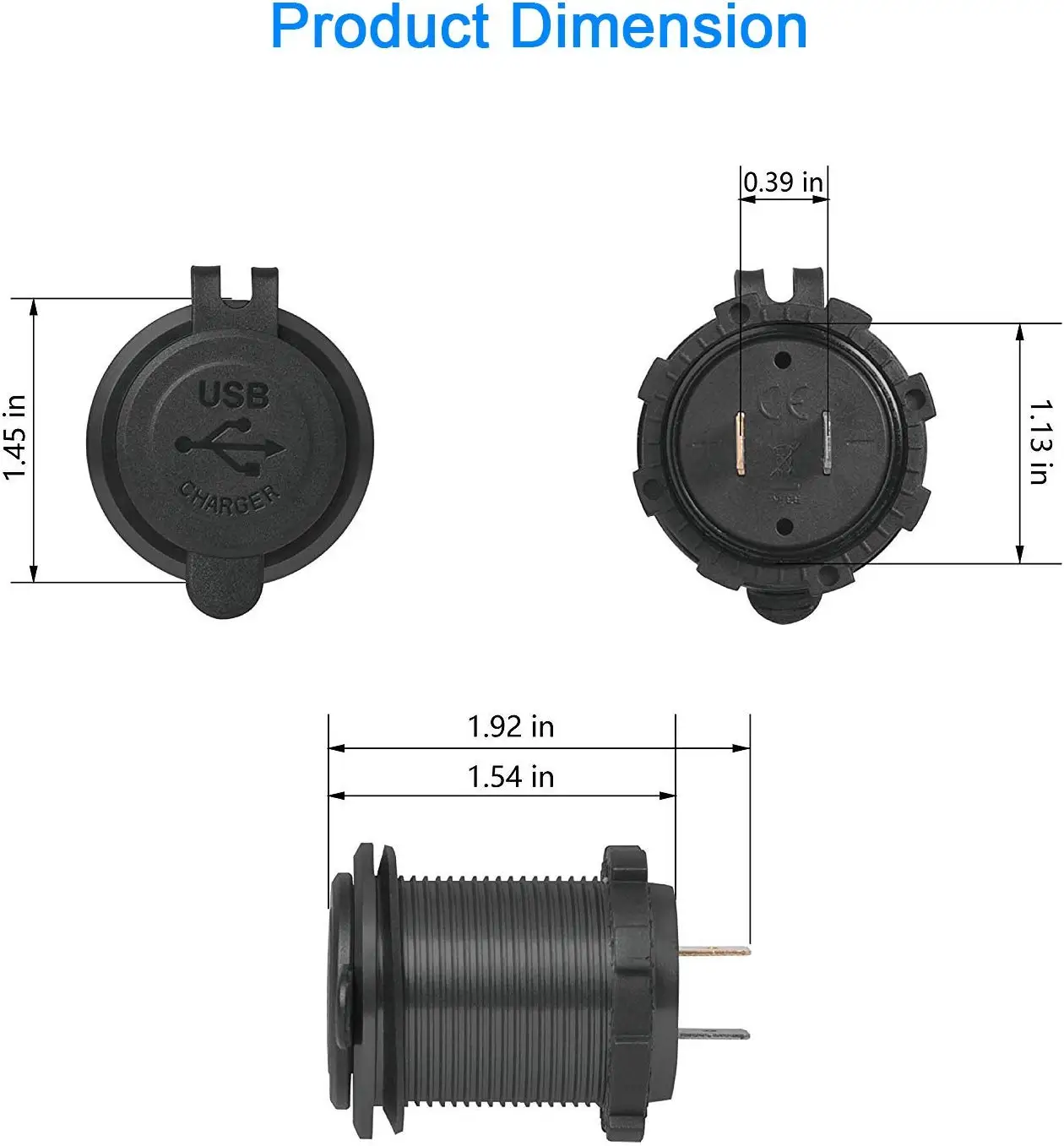 Car Socket With Port 5v 2.4a Dual Usb Tri-colour Led Charger Socket Car ...