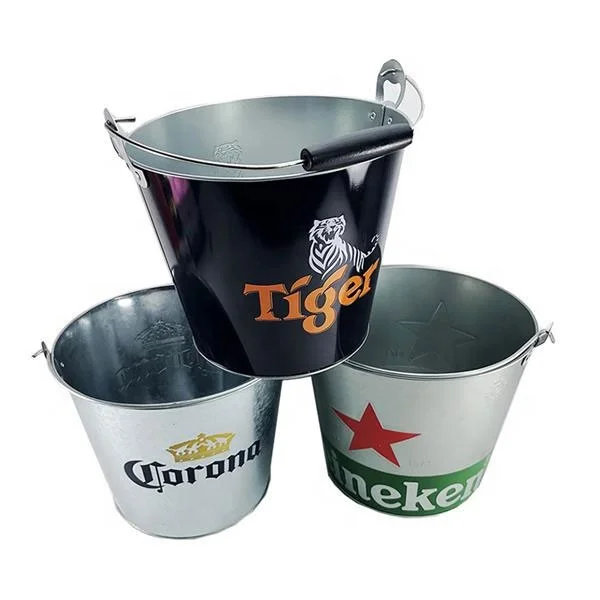 5 Quart Galvanized Metal Corona Tin Bucket Beer Wine Champagne Ice ...