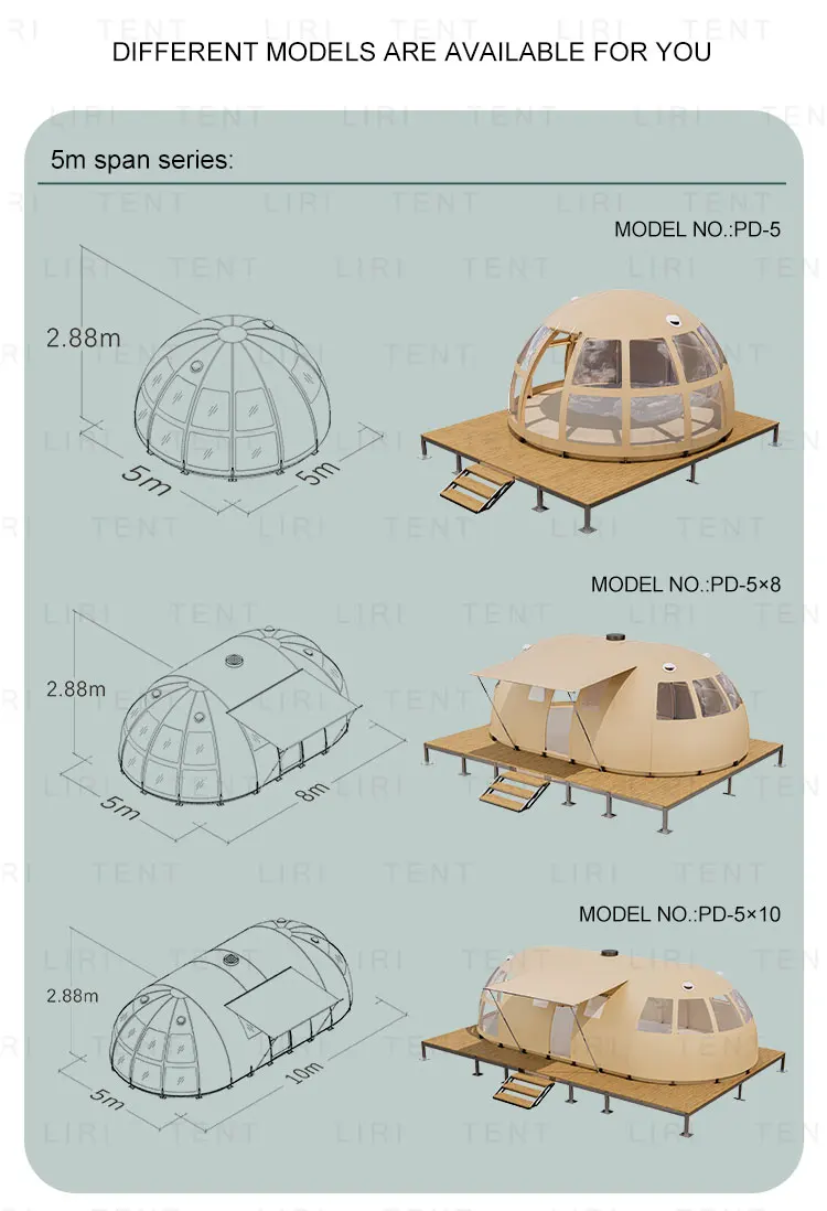 Waterproof Timber Structure Geodesic Eco Panorama Dome Glamping Tents ...