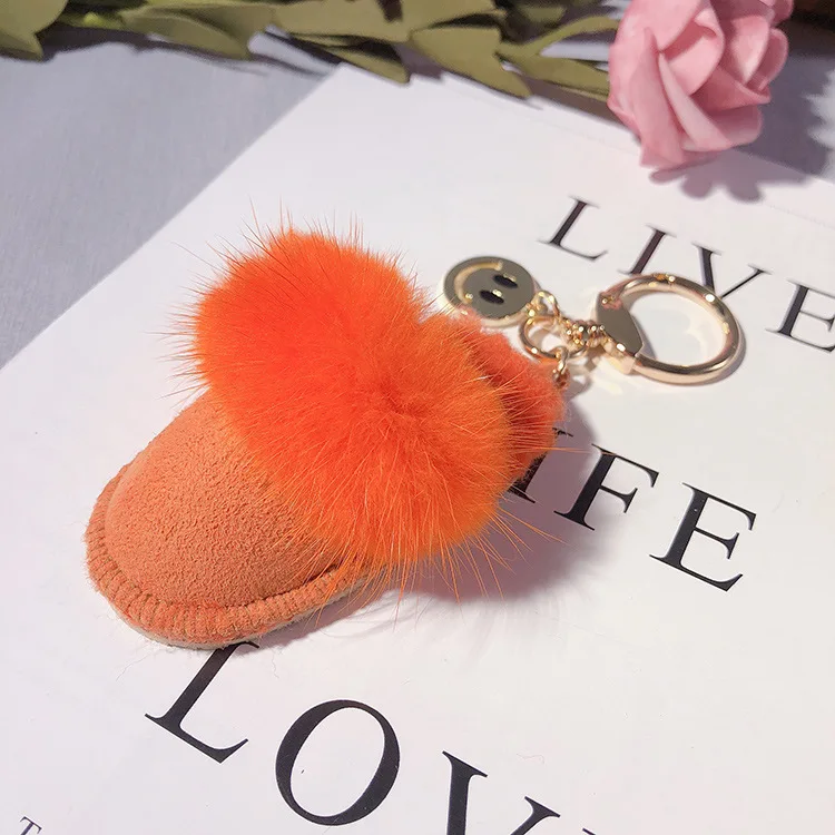 Winter Slipper-Shaped Shoe Keychain Keyring Zapatilla