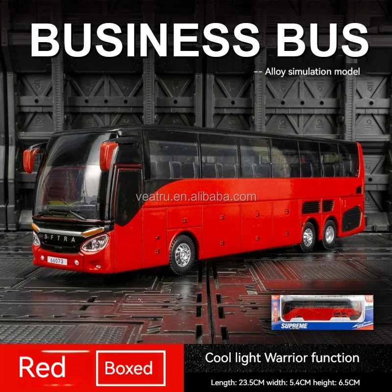 Diecast 1:32 Bus Metal Simulation Car Alloy Vehicle Toy